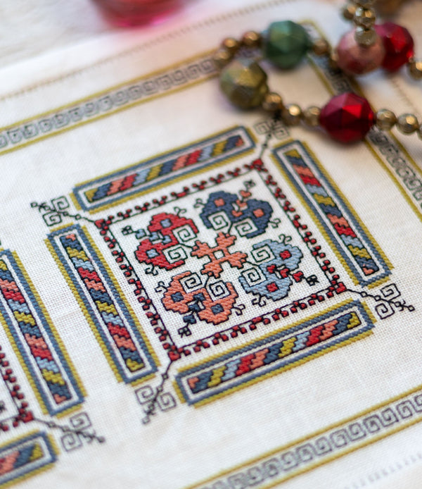 Kalamata Courtyard Table Runner cross stitch folk embroidery kit ...