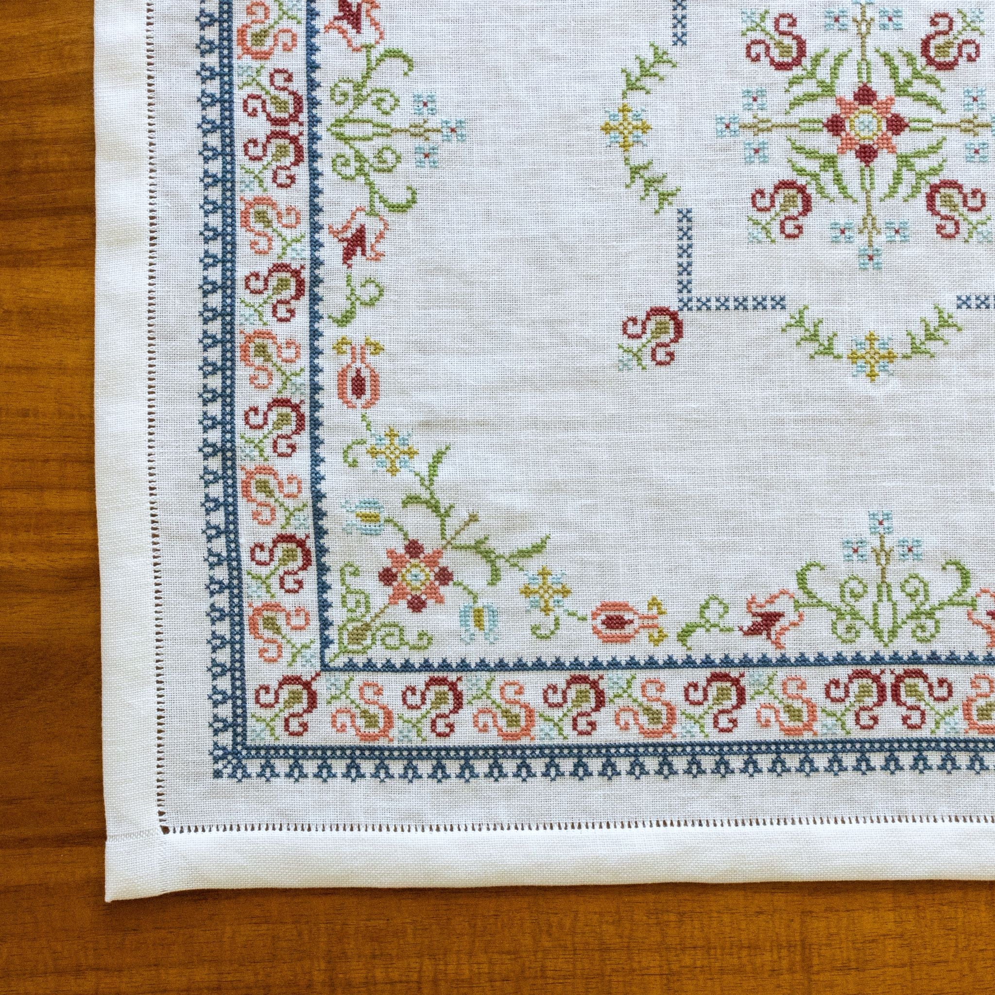 Santorini Floral cross stitch folk embroidery kit – Avlea Folk Embroidery